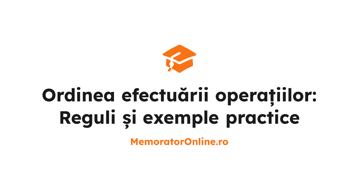 Ordinea efectuării operațiilor: Reguli și exemple practice