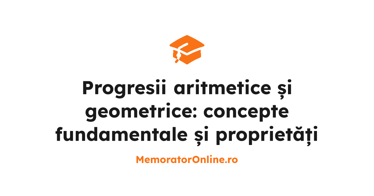 Progresii aritmetice și geometrice: concepte fundamentale și proprietăți