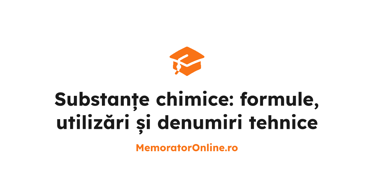 Substanțe chimice: formule, utilizări și denumiri tehnice
